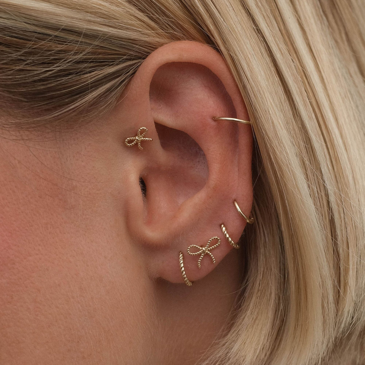 Gold Charlie Rope Mini Clicker Piercing | Solid 14 Karat | Fine Jewelry ...
