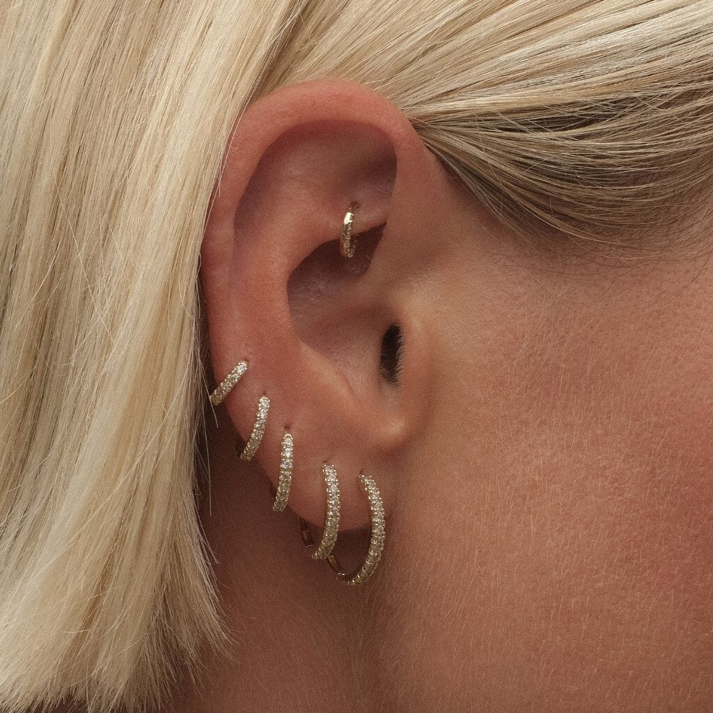 Gold Mike Diamond Hoop Piercing | Fine Jewelry | Adornmonde