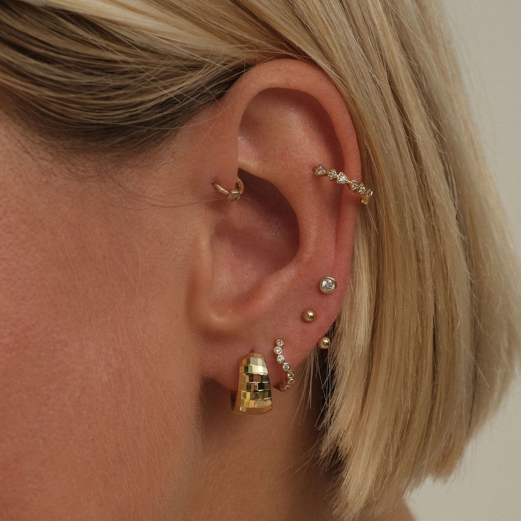 Gold Alfred Diamond Hoop Piercing | Fine Piercings | Adornmonde