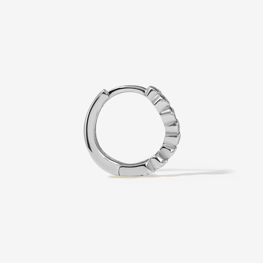 White Gold Alfred Diamond Hoop Piercing | Fine Piercings | Adornmonde