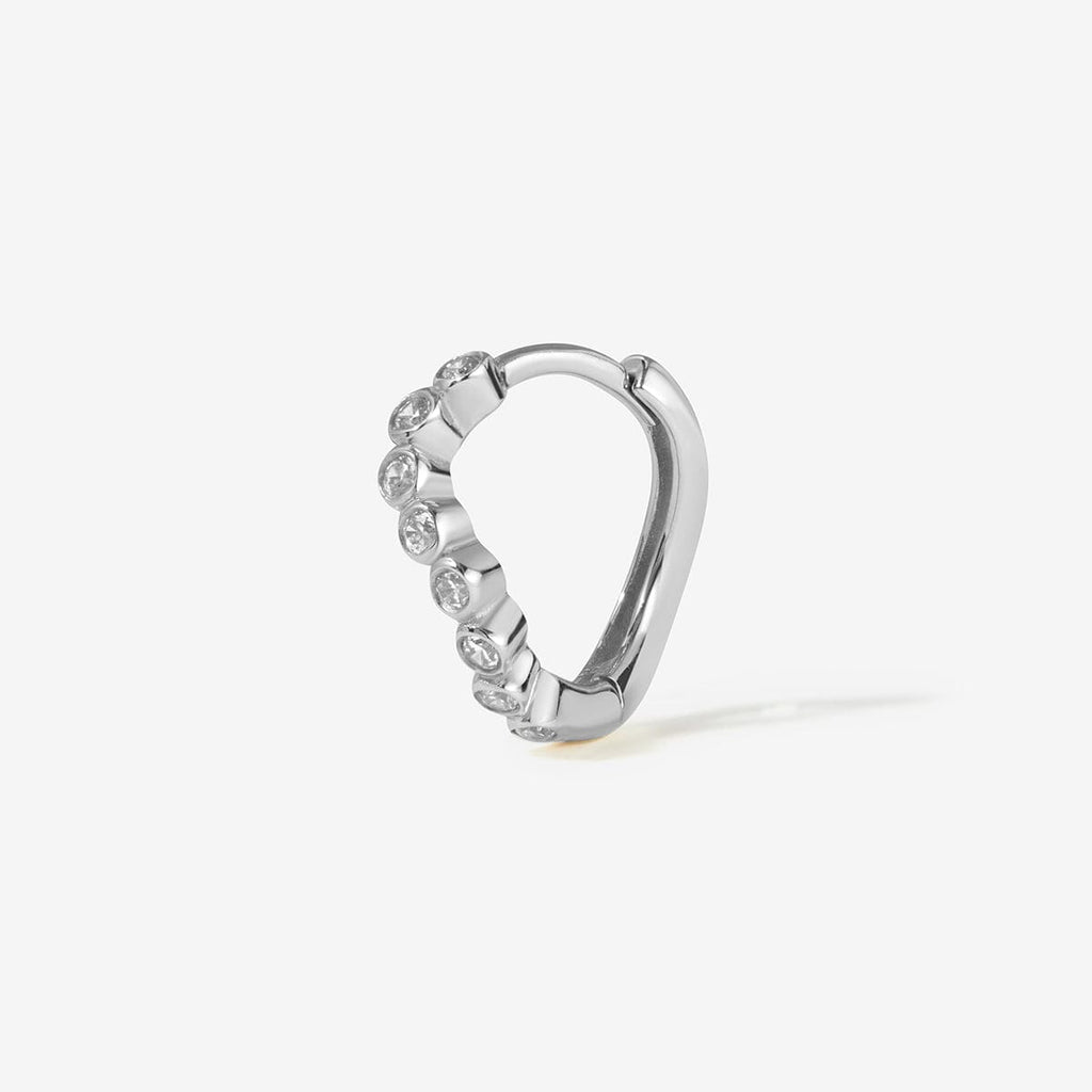 White Gold Alfred Diamond Hoop Piercing | Fine Piercings | Adornmonde
