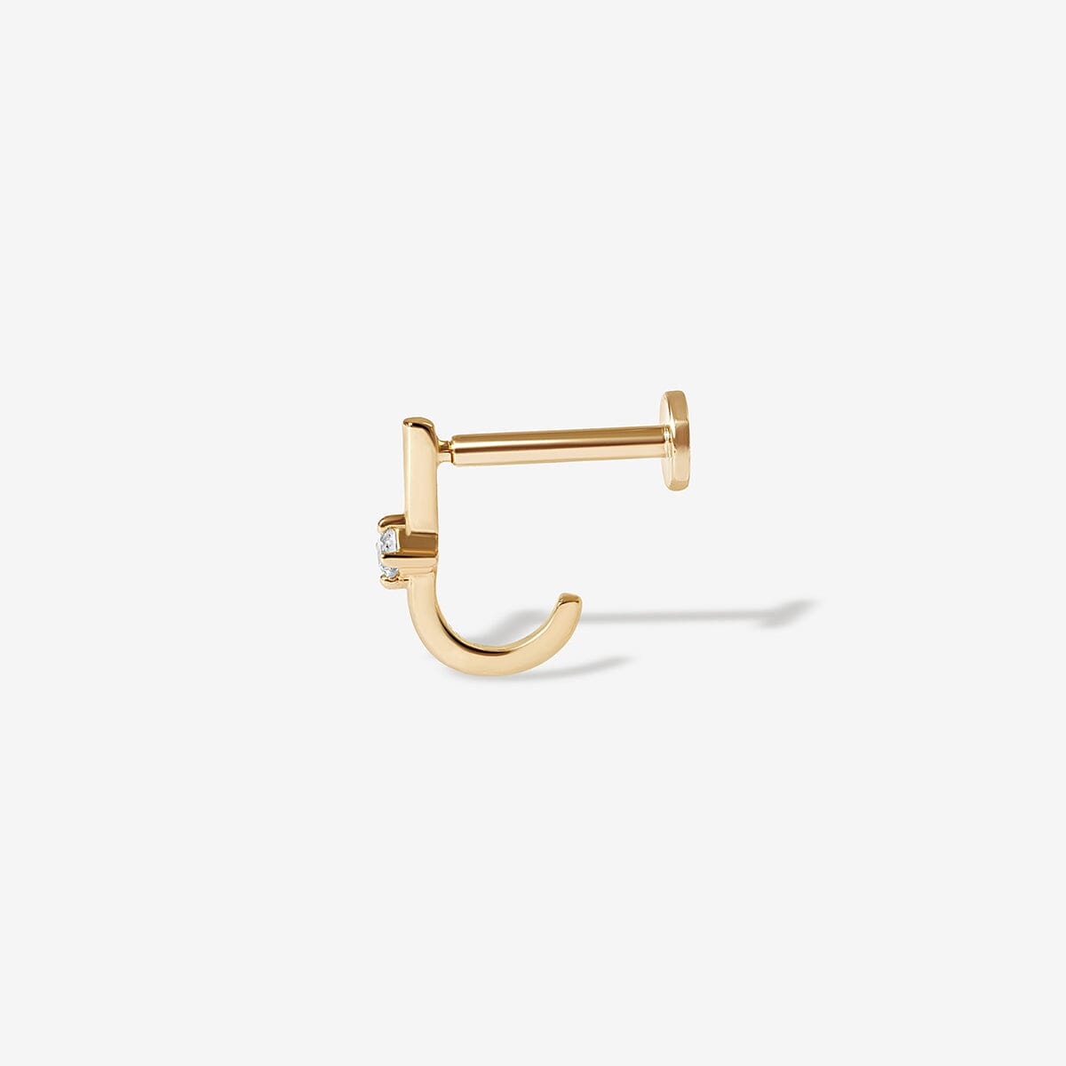 Gold Burke Diamond J Piercing | Fine Piercings | Adornmonde