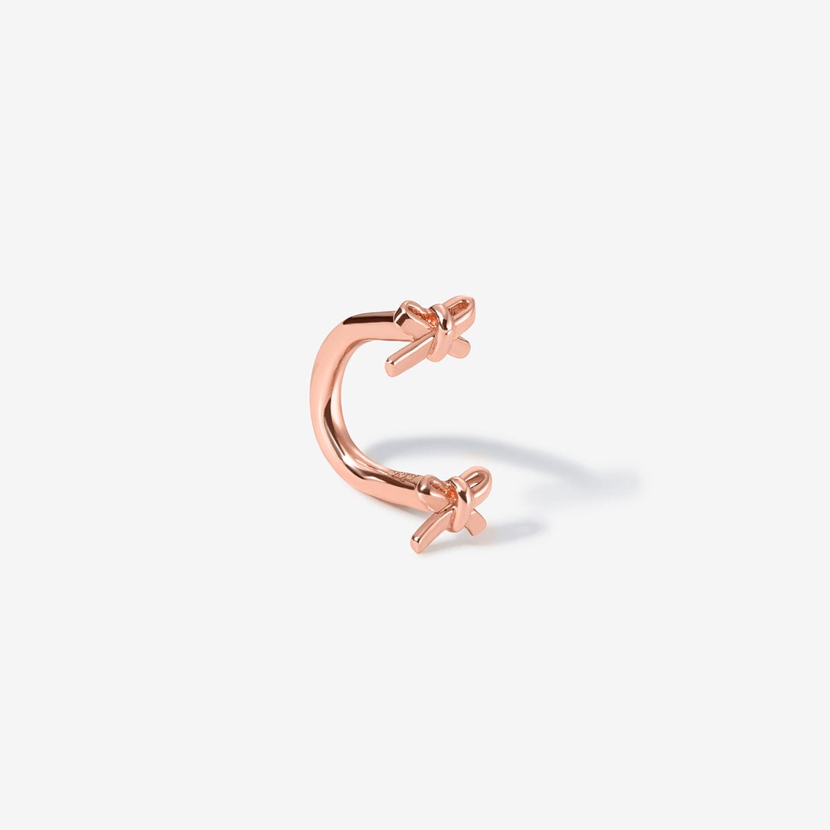 Rose Gold Chamberlain Bow U Hoop Piercing | Fine Piercings | Adornmonde