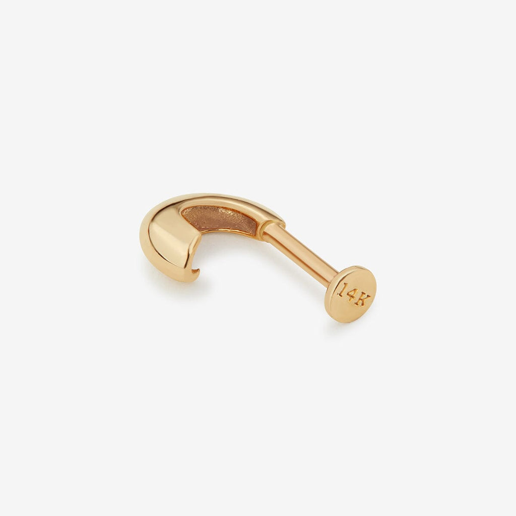 Gold Fat Patt Piercing | Flat Back Earrings | Adornmonde
