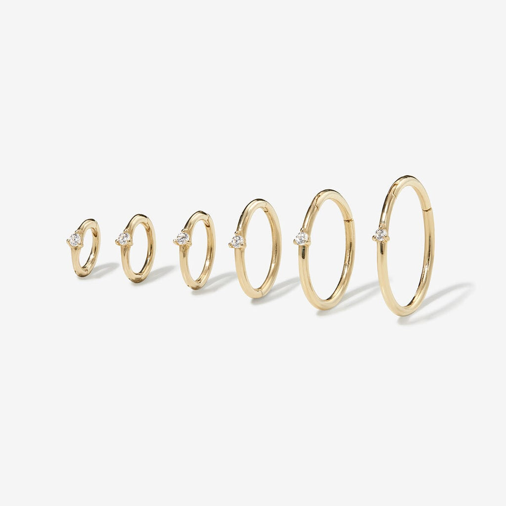Gold Cloud Diamond Clicker Hoop | Fine Earrings | Adornmonde