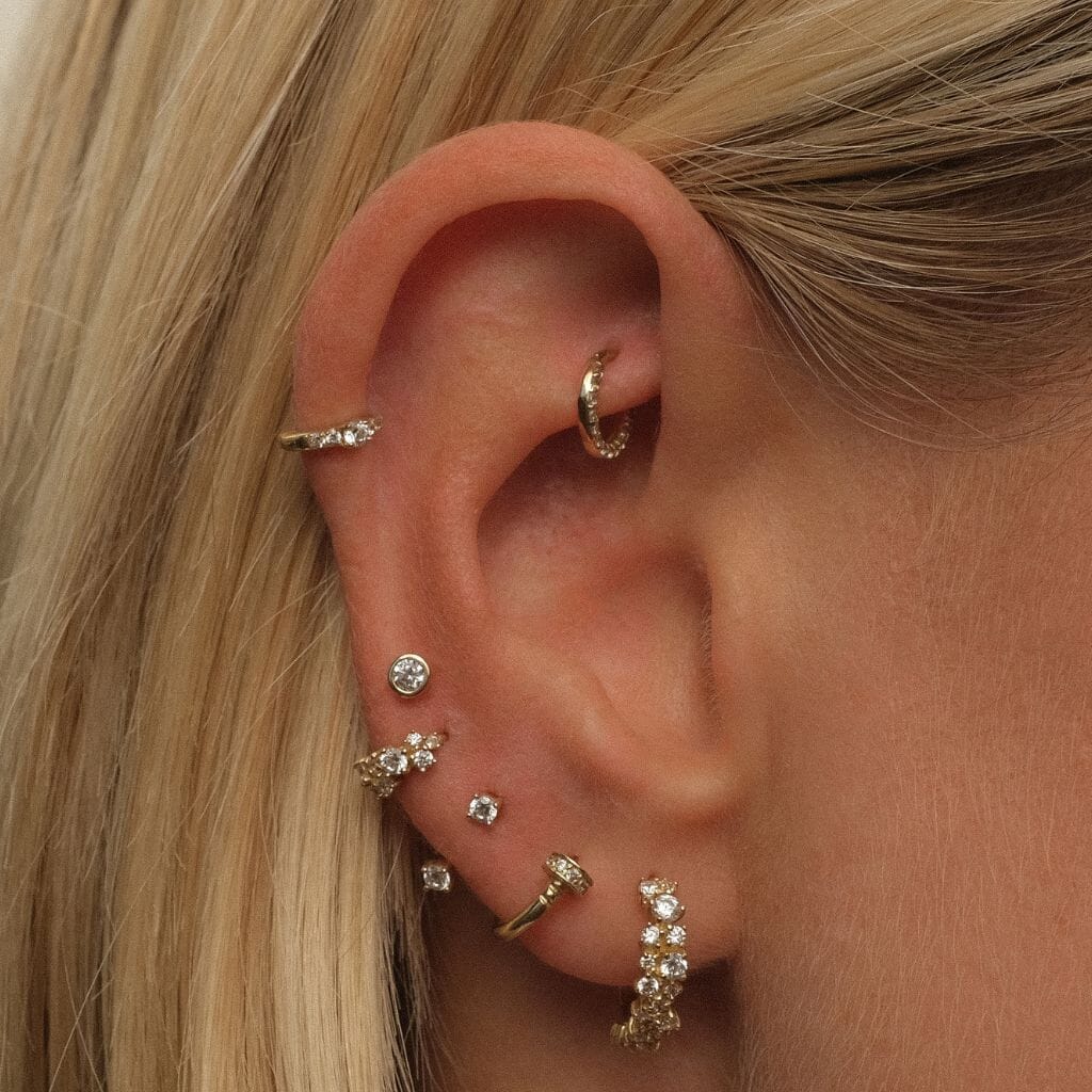 Gold Frankie U Hoop Diamond Piercing | Fine Jewelry | Adornmonde