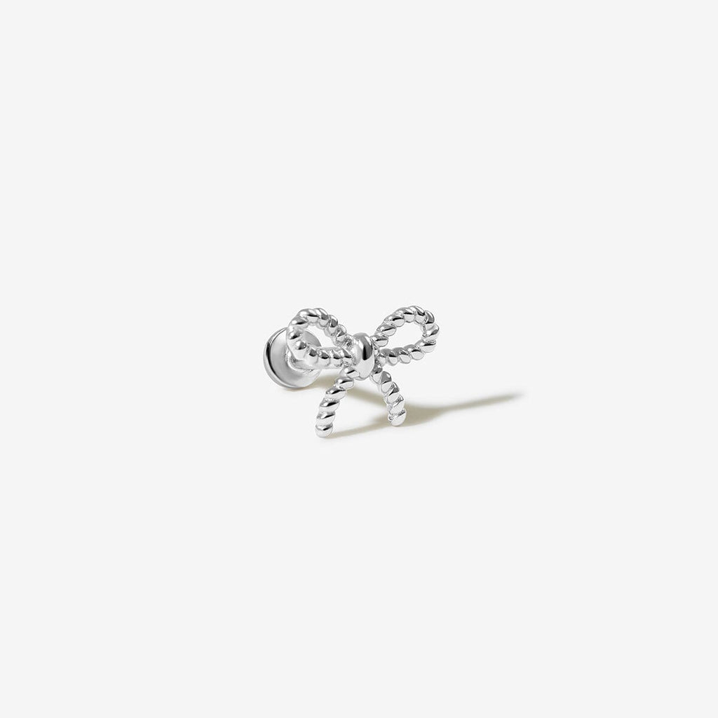 White Gold Miles Micro Bow Piercing | Fine Piercings | Adornmonde