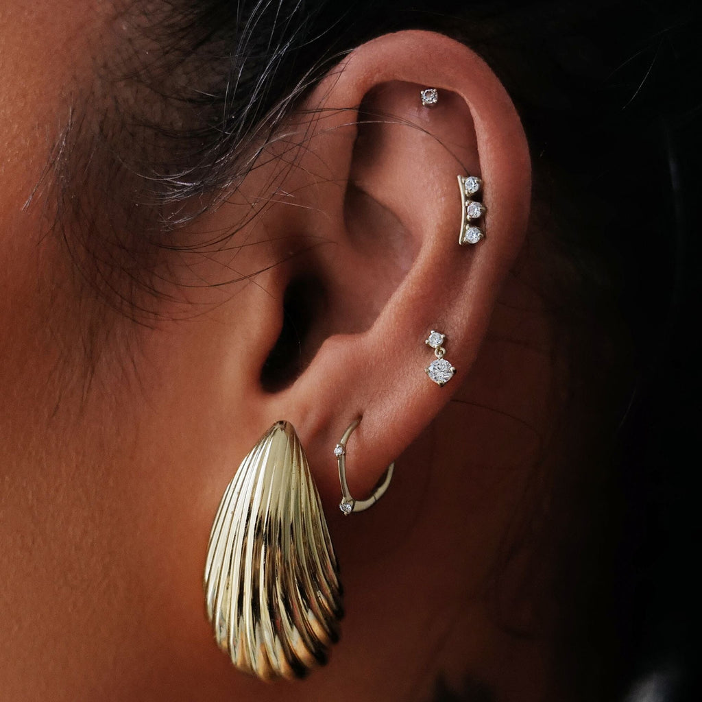 Gold Geller Shell Earrings | Adorn Luxe | Adornmonde