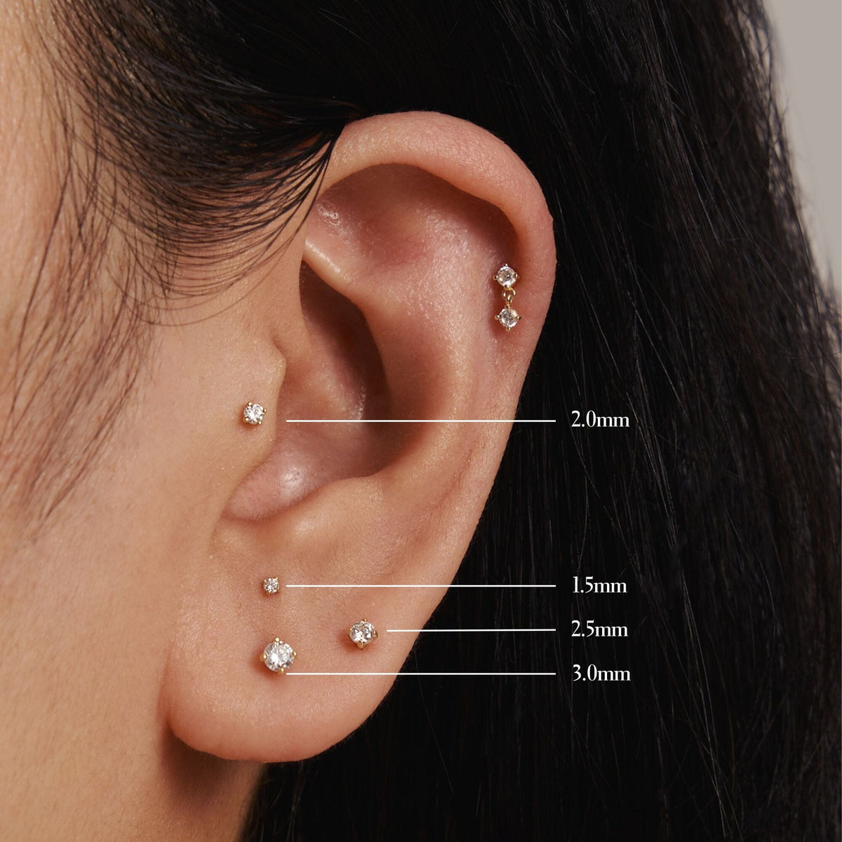 Gold Sid Lab Diamond Piercing | Fine Piercings | Adornmonde