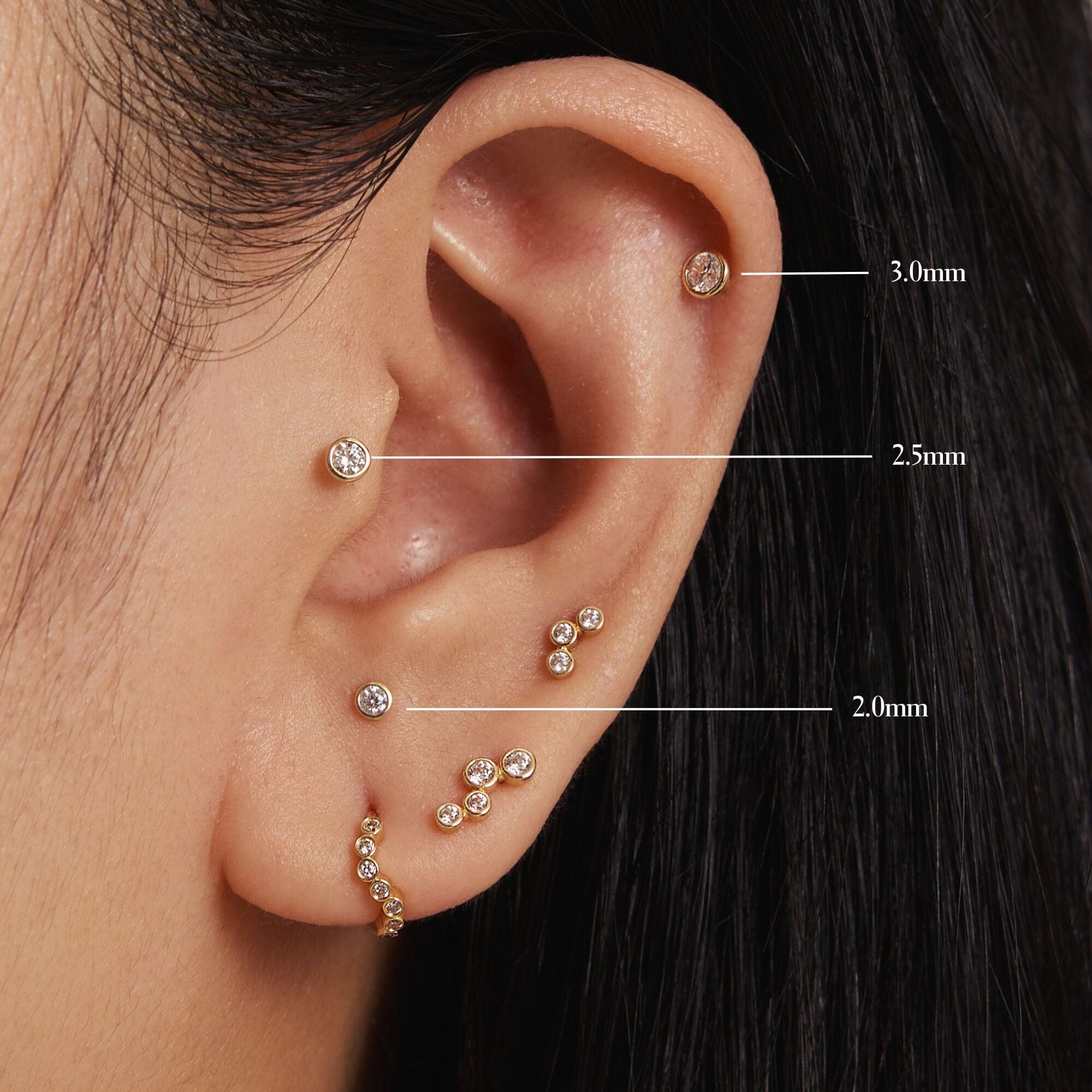 Gold Dent Diamond Piercing | Fine Piercings | Adornmonde