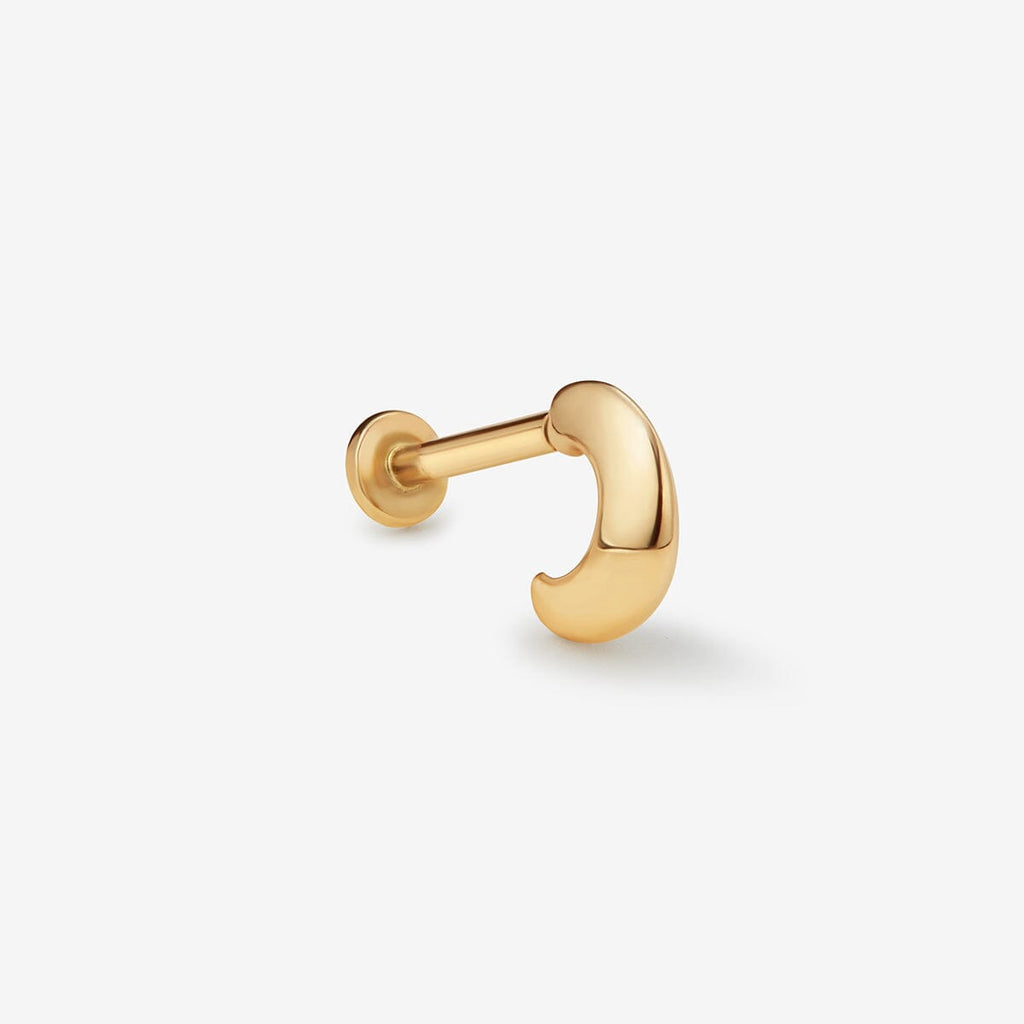 Gold Patt Piercing | Flat Back Earrings | Adornmonde