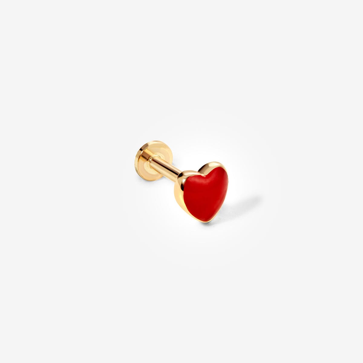 Gold Saint Red Heart Piercing | Fine Piercings | Adornmonde