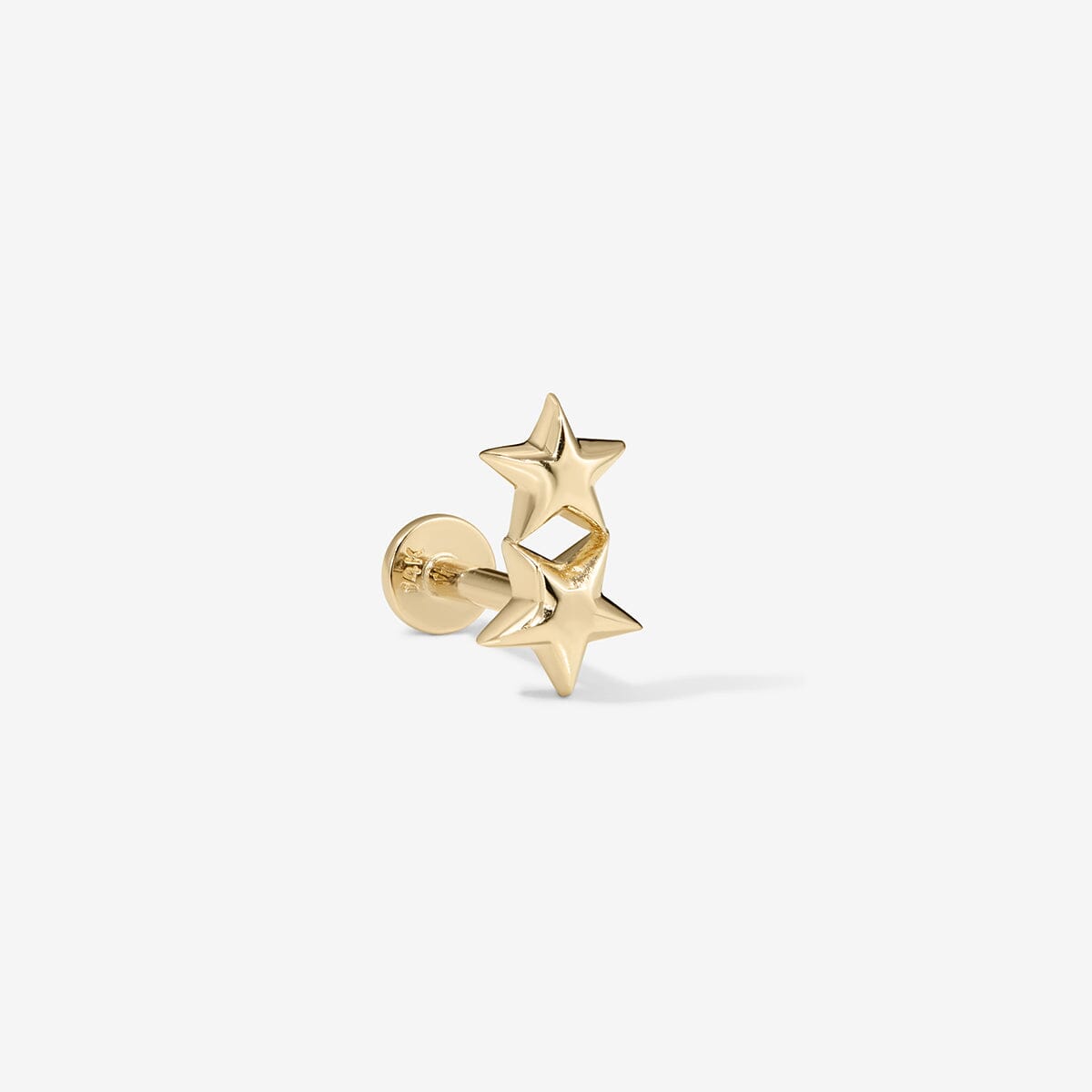 Gold Stephen Double Star Piercing | Fine Earrings | Adornmonde