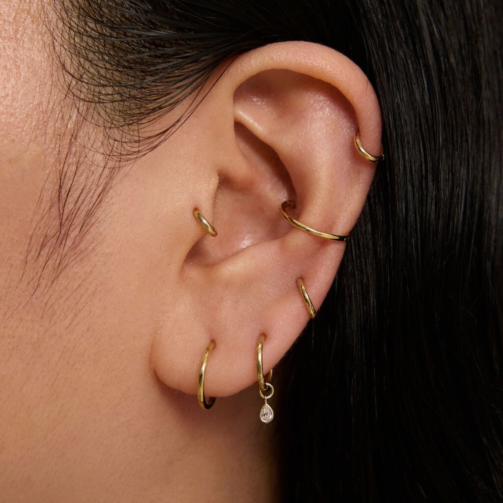 Gold Tad Hoop Charm | Fine Jewelry | Adornmonde