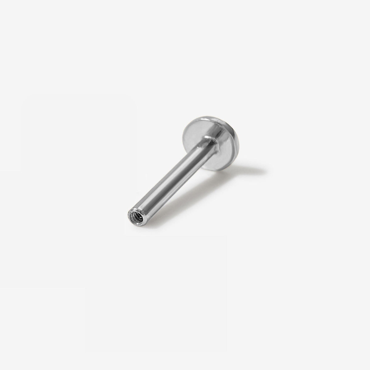 White Gold Relaxo Flat Back Piercing Post | Fine Piercings | Adornmonde