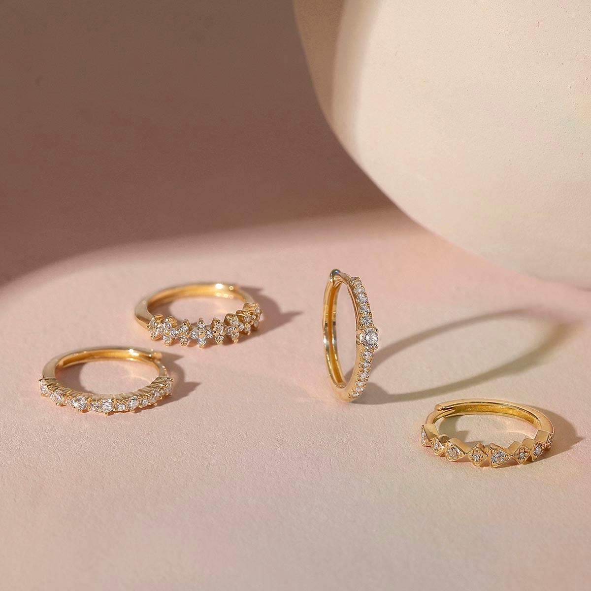 White Gold Omeo Hoop Earring | Conch Hoops | Adornmonde